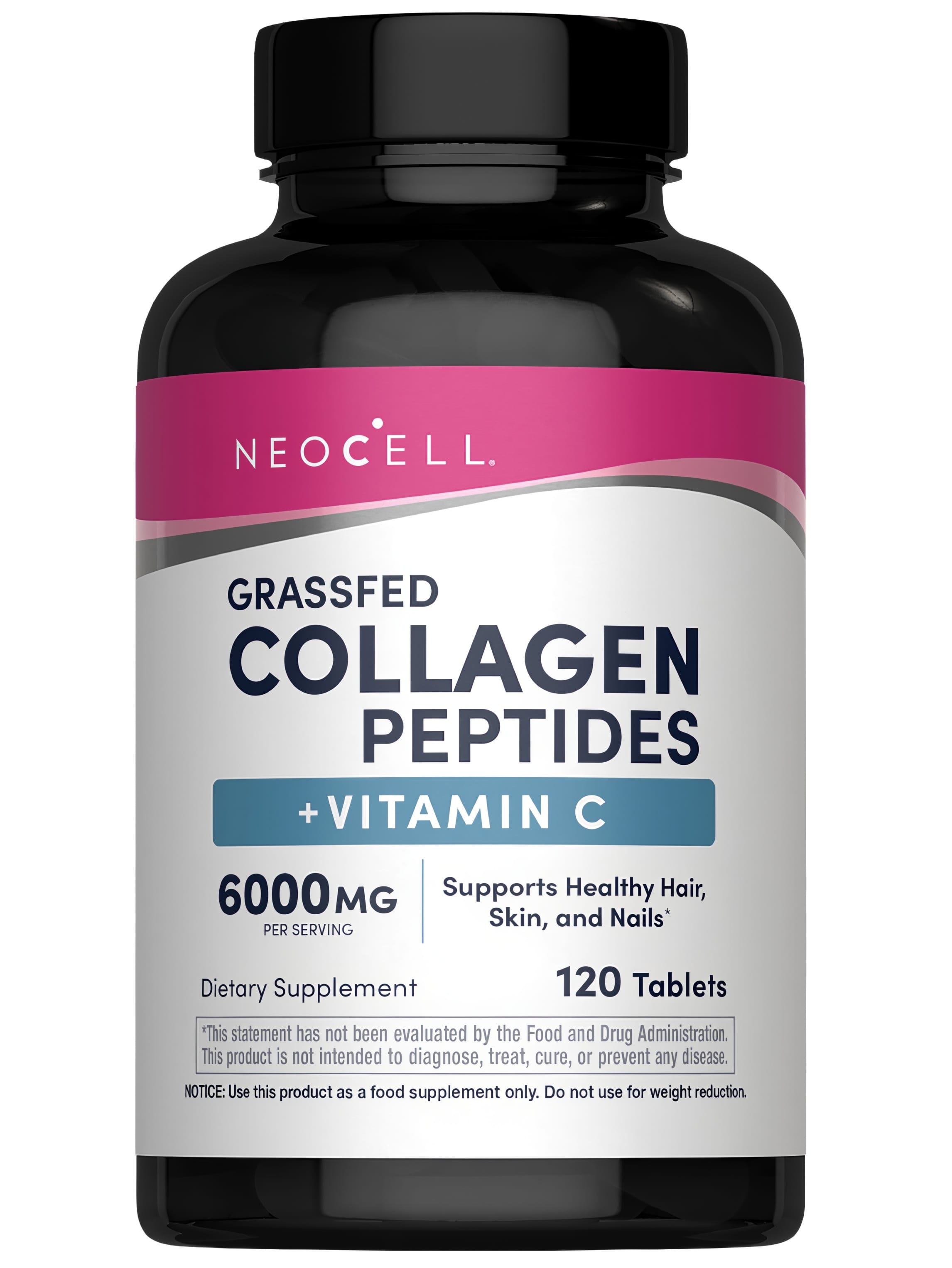 Grassfed Collagen Peptides + C, 6000 mg (per serving), 120 Caplets ...