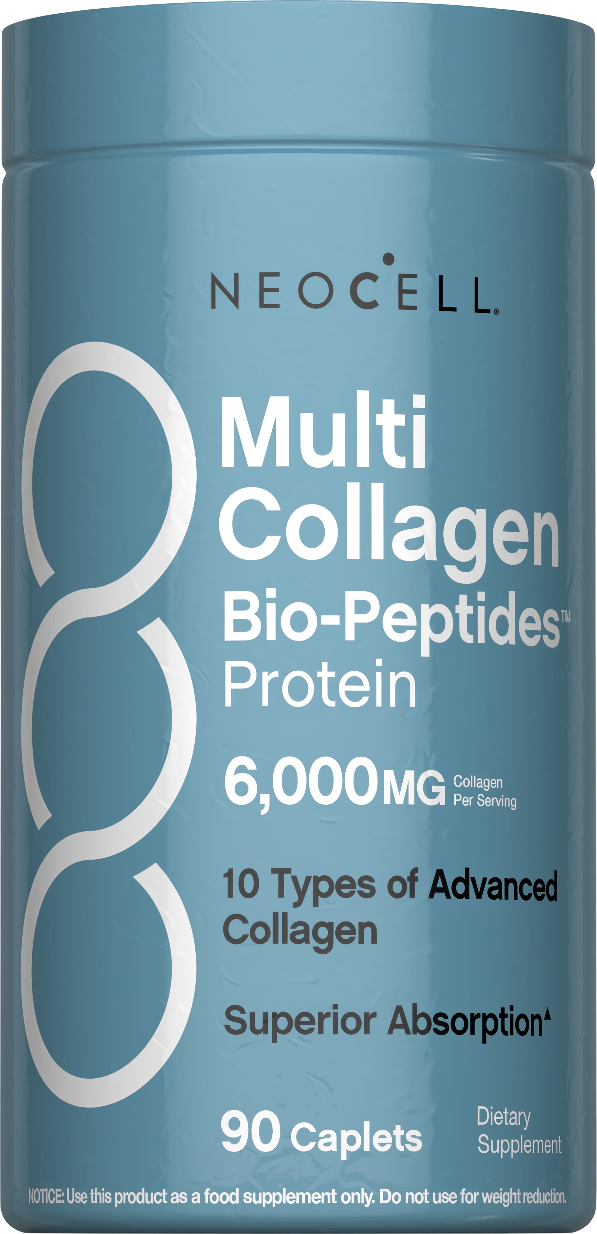 Multi Collagen Bio-Peptides Protein, 6000 mg, 90 Caplets – Neocell